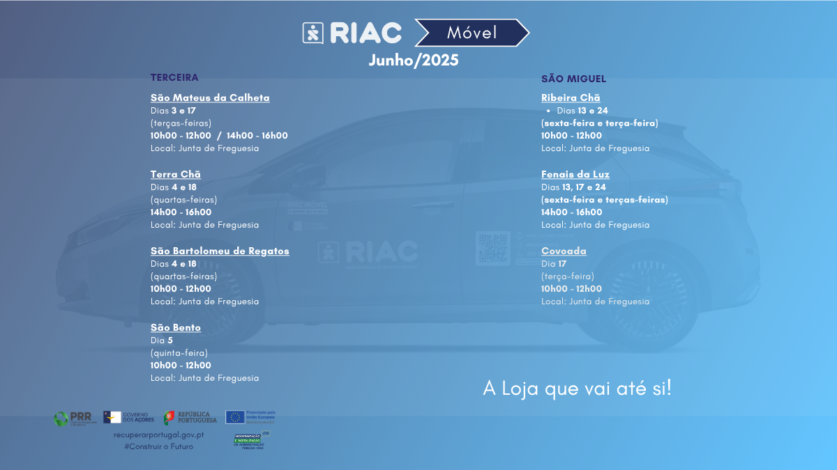 RIAC Móvel - Itinerário de Junho - RIAC